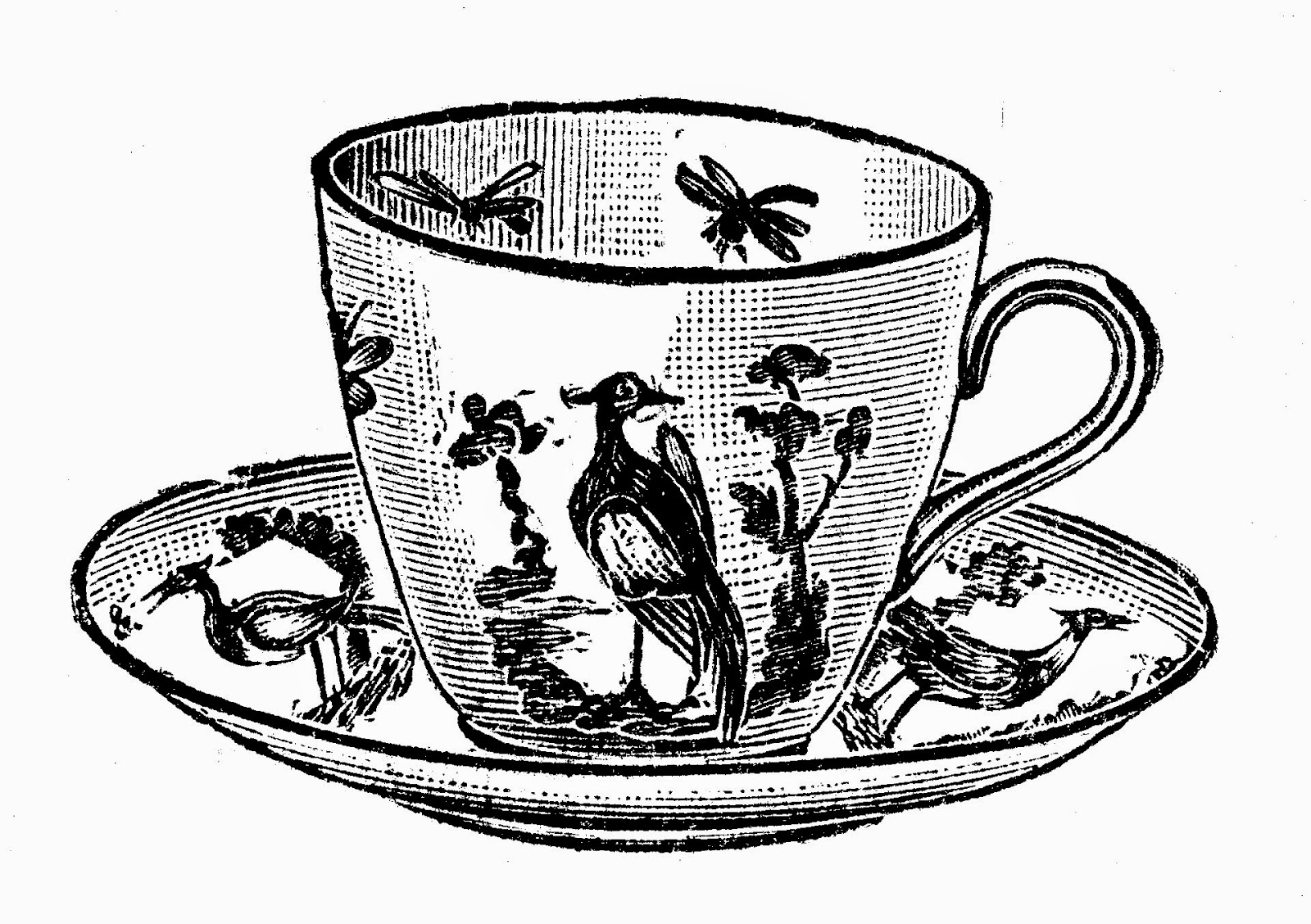 Sisters' Warehouse: Tea Time - Vintage Illustrations in Black and White ...
