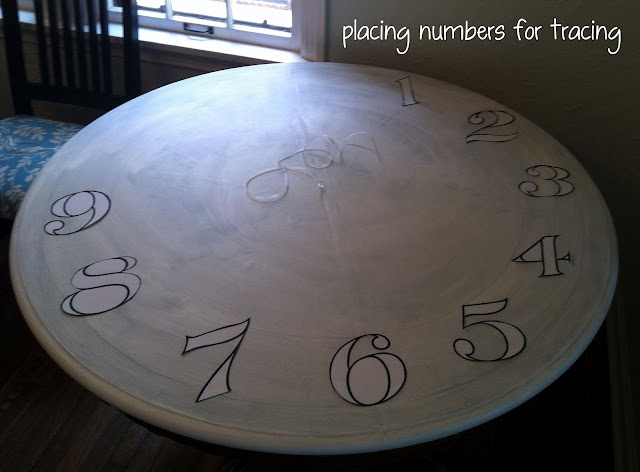 sugartotdesigns: Clock Face Table Makeover