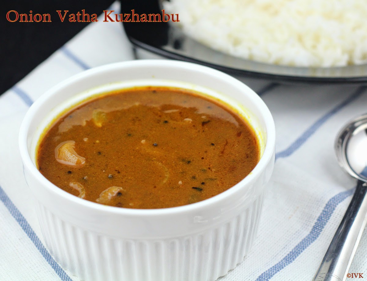 IndianVegKitchen: Onion Vatha Kuzhambu | Everyday Cooking