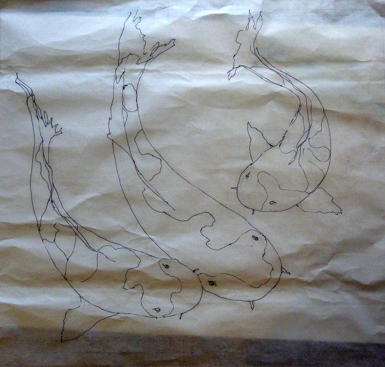 Dee Doyle Art and Soul: Koi on rice paper ... soon to be batiked