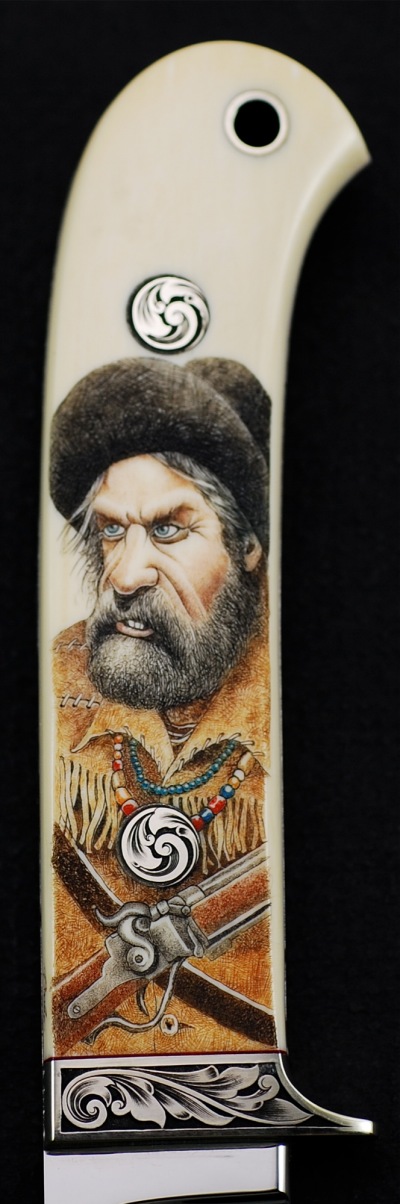 Knifeology Custom Knives: Scrimshaw by Garbo