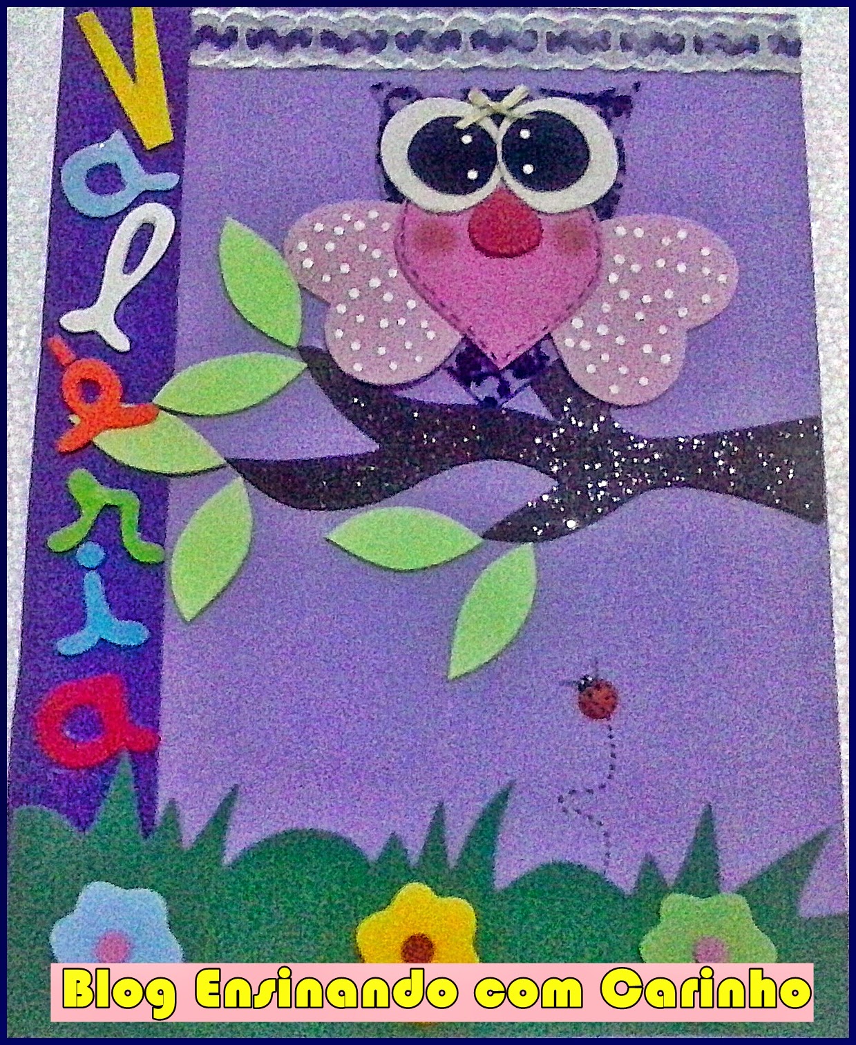 Portfólio personalizado com coruja de eva ~ Atividades