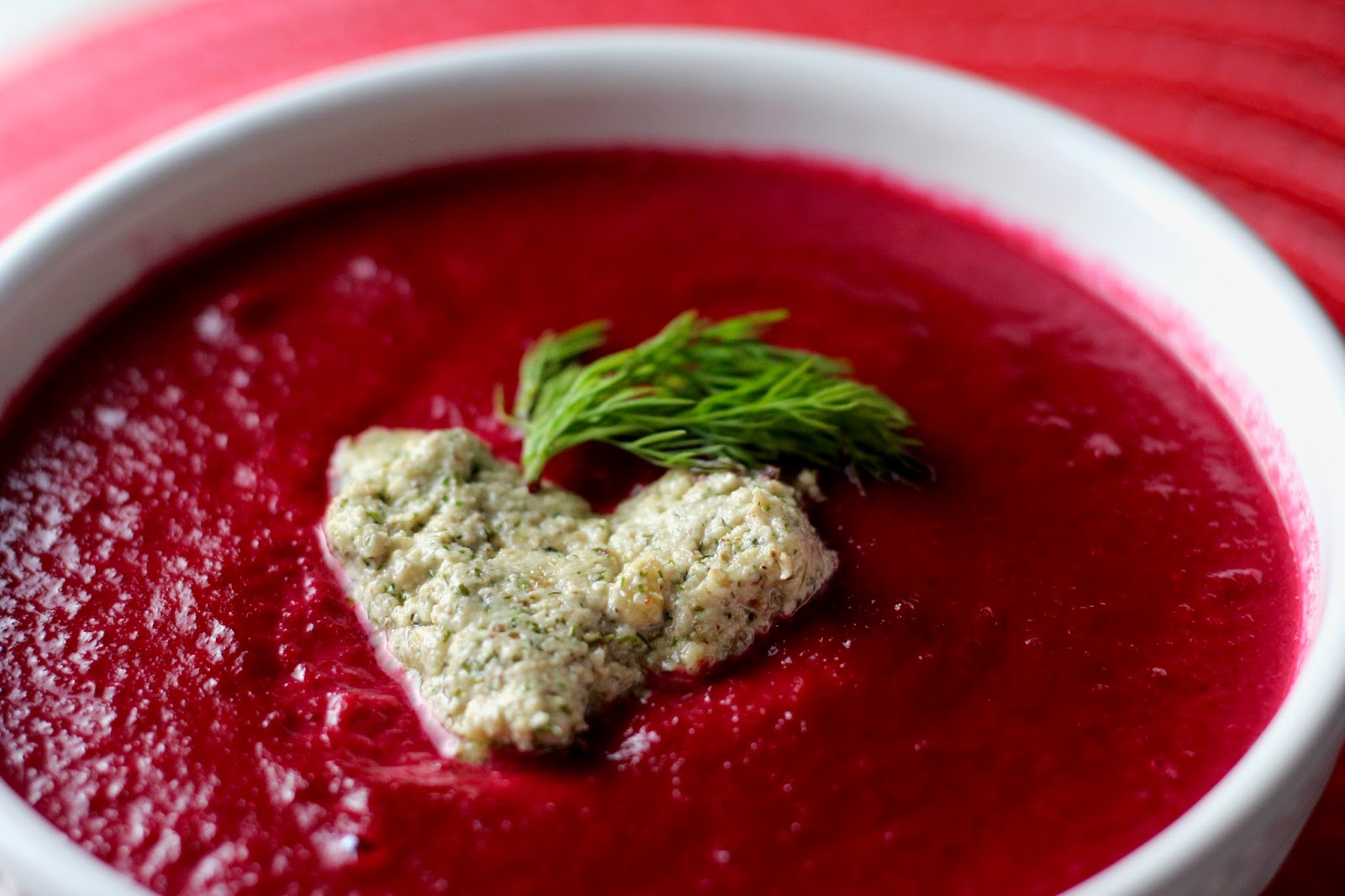 Red Beet Apple Soup with Creamy Toasted Walnut Pesto Hearts – Diary of ...