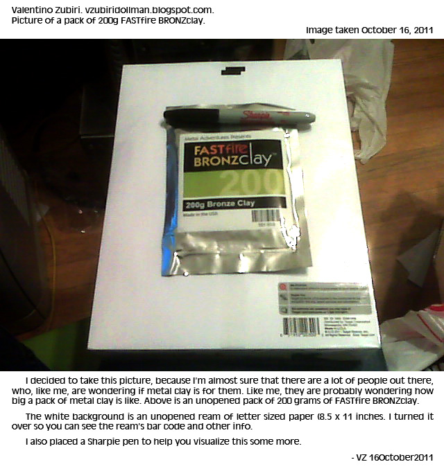 V Zubiri Dollman: How 200 grams of FASTfire BRONZclay looks like