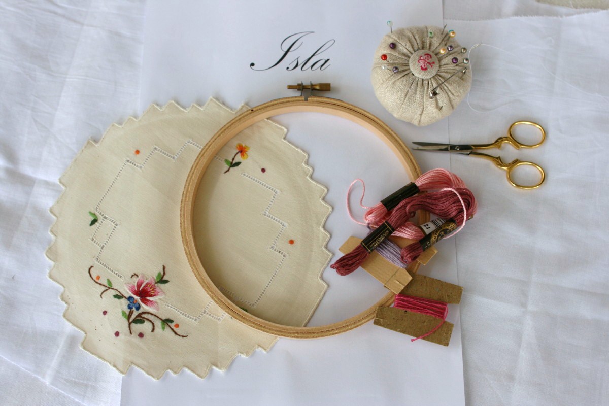 Maika Made: Vintage doily name plate