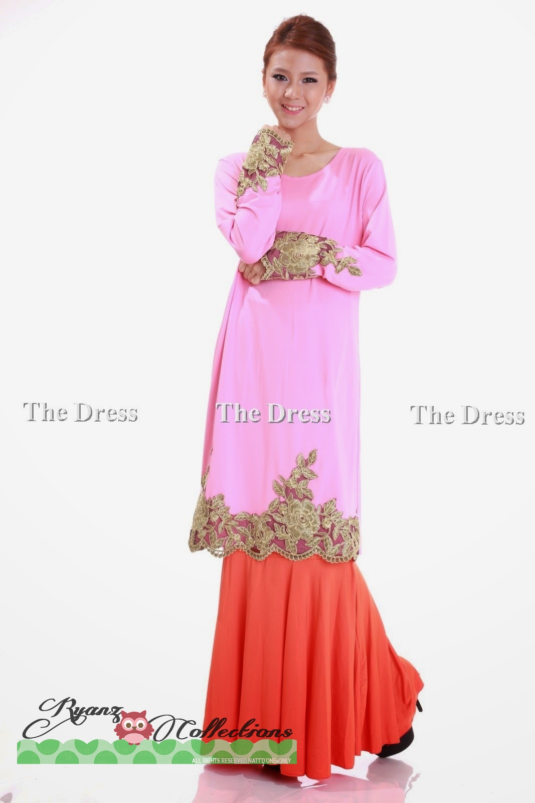 RYANZ COLLECTION: A7307-8 - COLOR BLOCK BAJU KURUNG WITH LACE