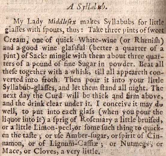 Nashville History: Sillabub (Sillibub, Syllabub)