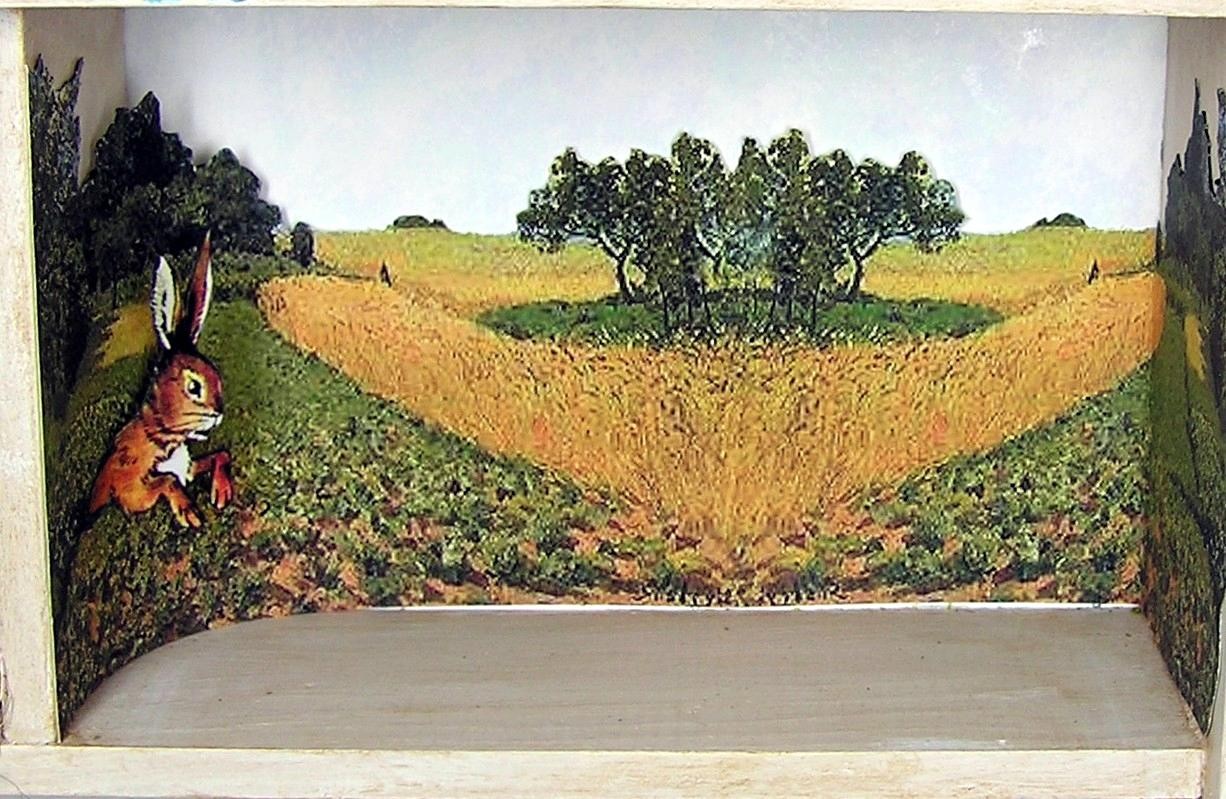 DYI DOLLHOUSE MINIATURES: EASTER IN A SHADOW BOX :FILLING THE BOX