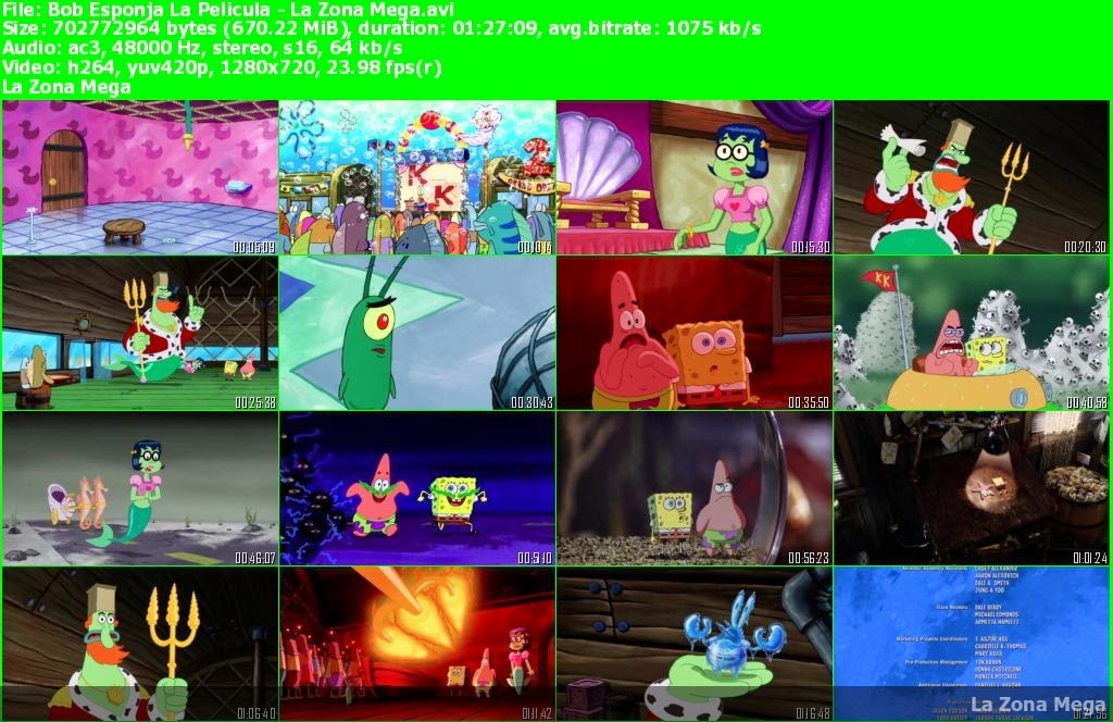 Bob Esponja La Pelicula [DVDRip] [Latino] MEGA | La Zona Mega