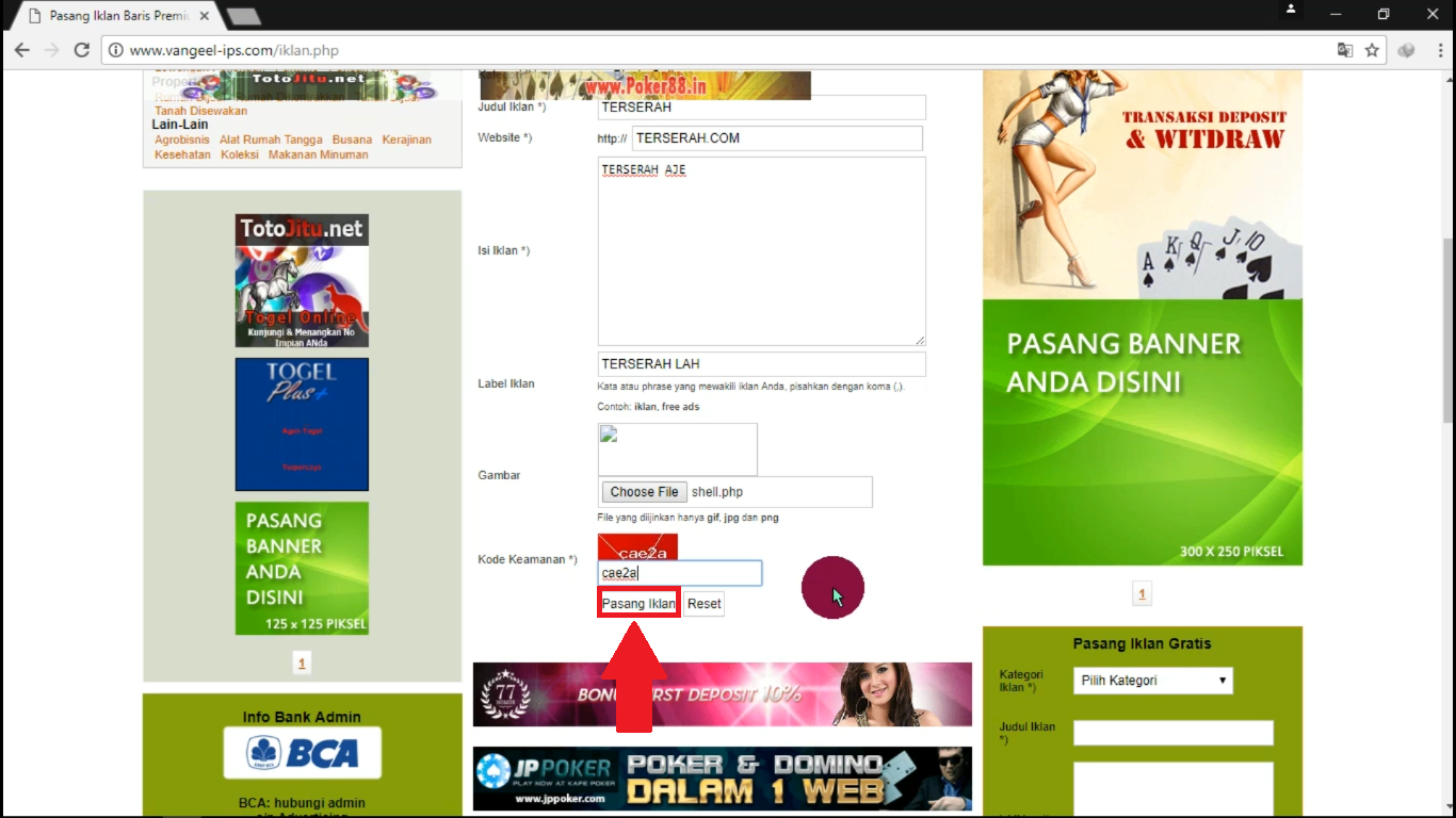 Cara Deface Upload Shell + Tebas Index, LENGKAP