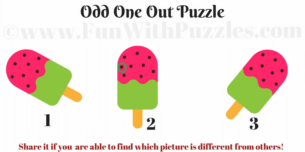 Easy Odd One Out Ice Cream Puzzle for Kids