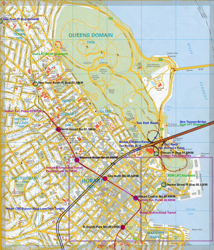 Hobart Light Rail Metro: 6. The Hobart LRM Network and its Alignment
