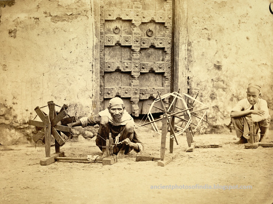 Worker preparing thread for sari weaving Ancient photo ~ Ancient photos ...