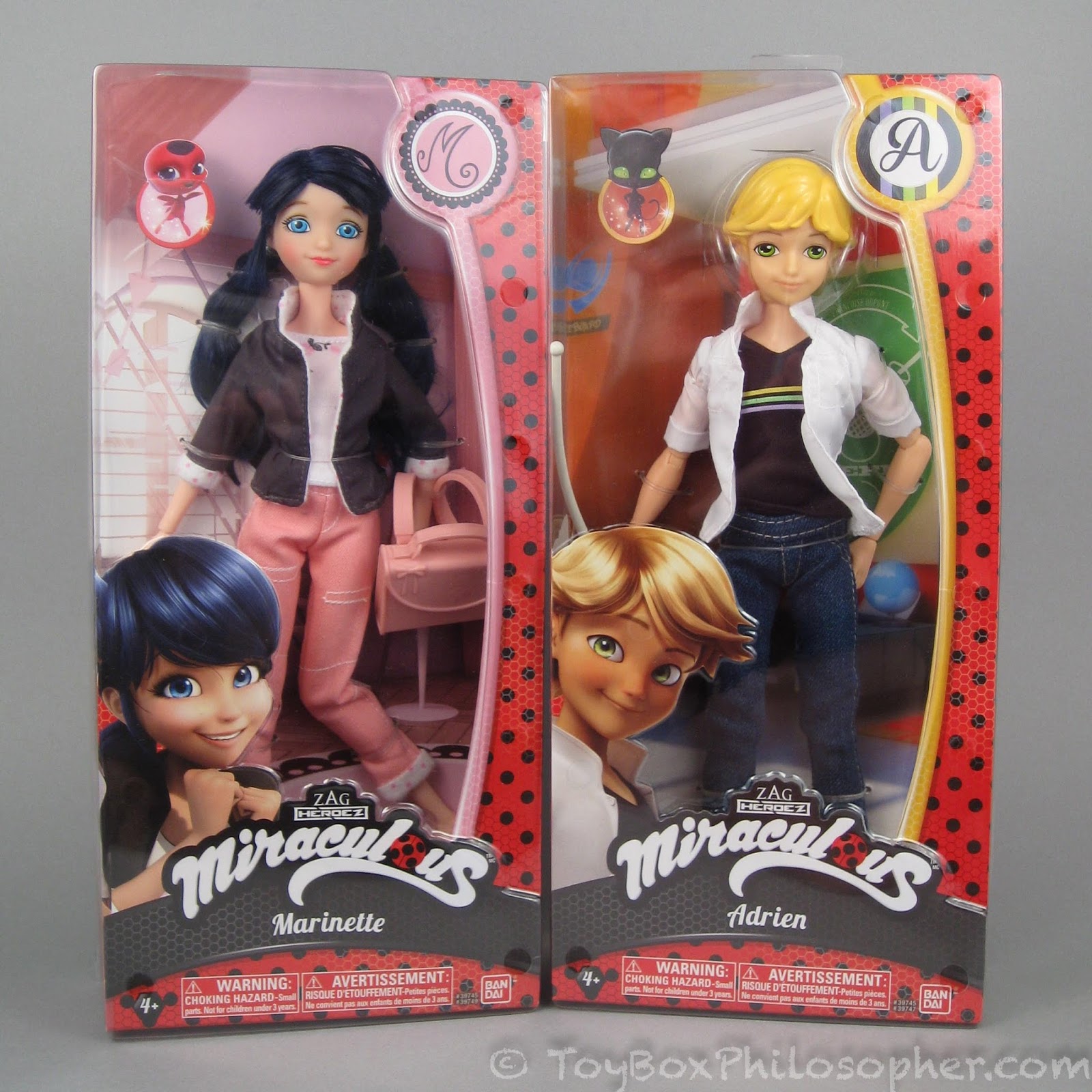 10-inch Miraculous "Marinette" and "Adrien" Dolls by Bandai | The Toy ...