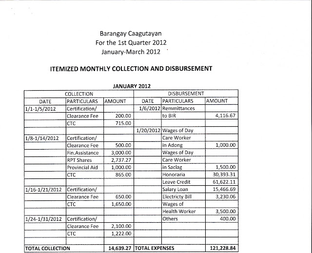 LGU San Teodoro Full Disclosure of Local Finances: Itemized Monthly ...