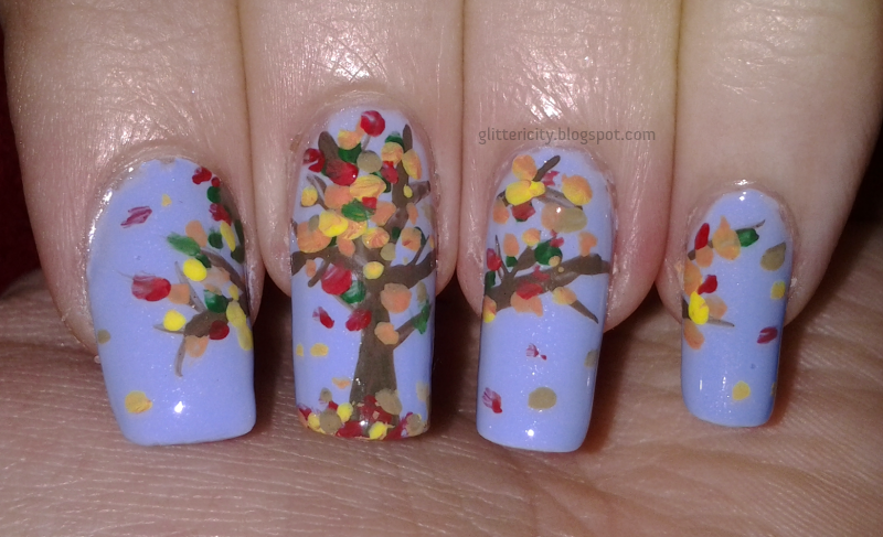 Glittericity: Autumn Tree Nail Art