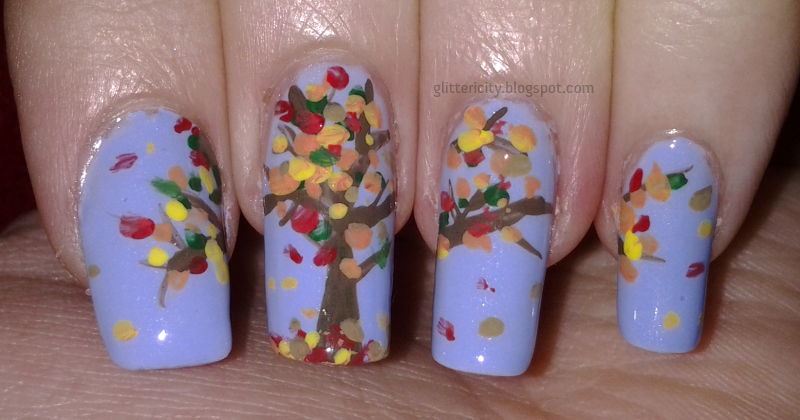Glittericity: Autumn Tree Nail Art
