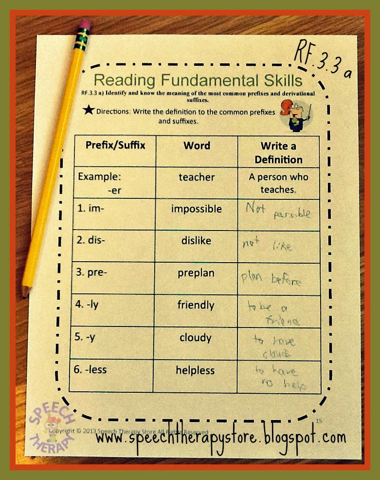 Speech Therapy: 3rd Graders and Common Core Ideas