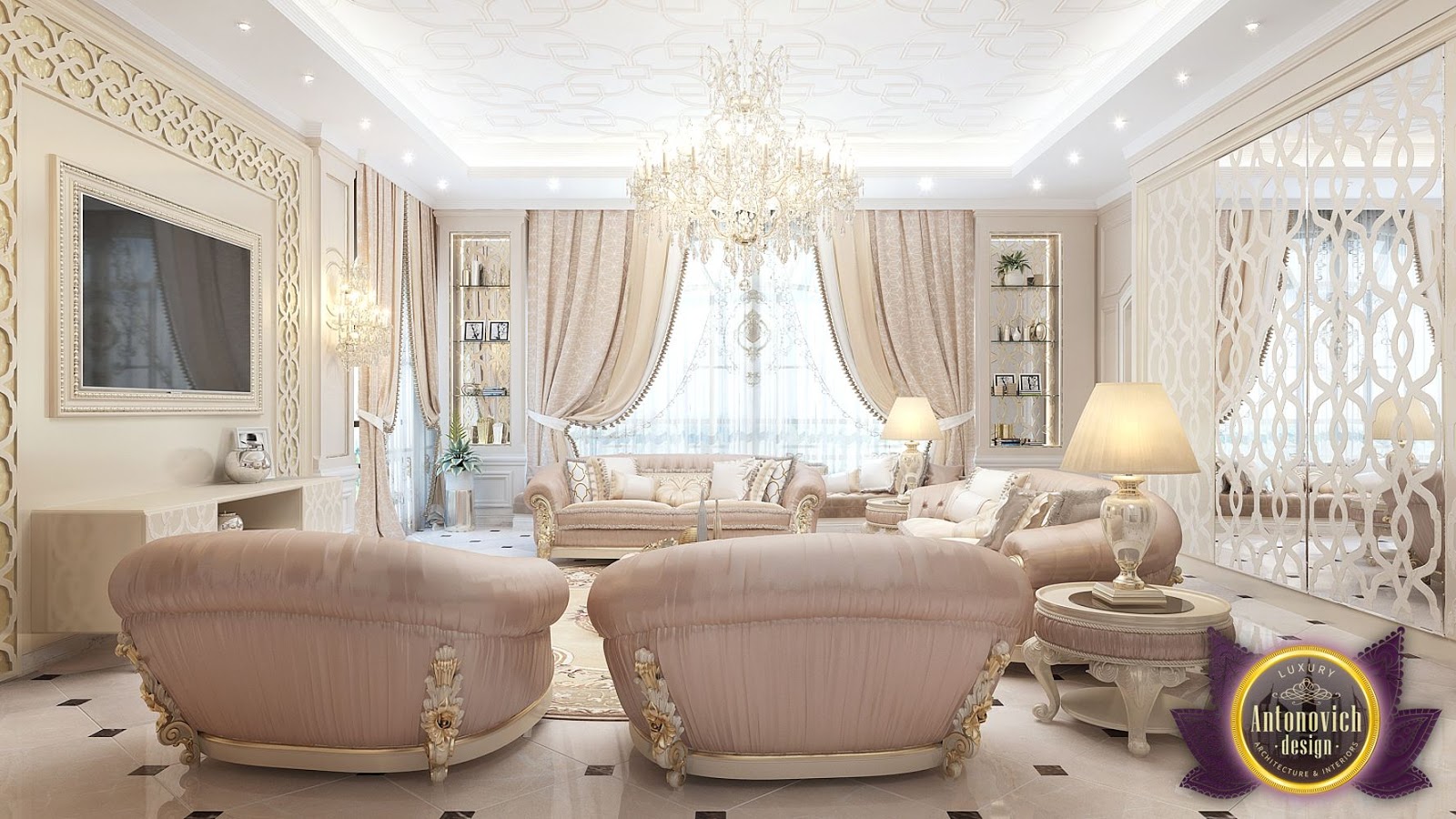LUXURY ANTONOVICH DESIGN UAE: Family Living room design by Katrina ...