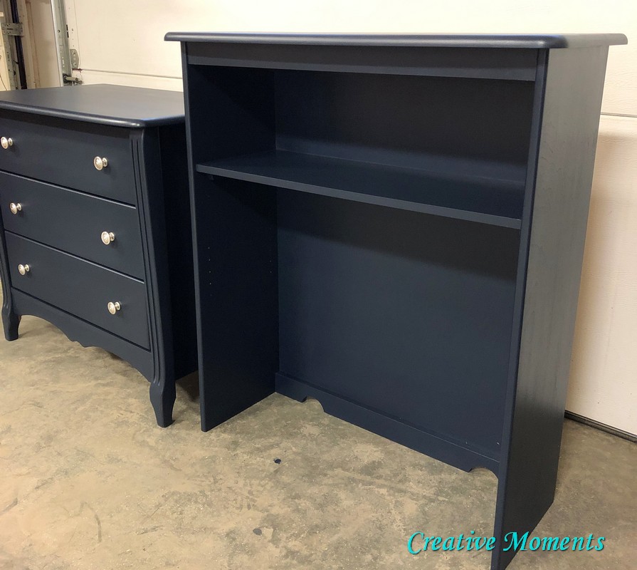 First Custom of 2019 ~ Navy Dresser with Hutch turned Change Table