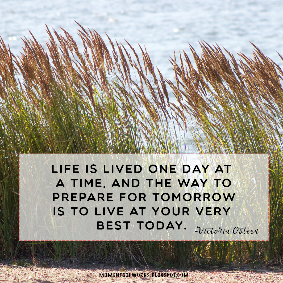 Life is lived one day at a time | Moments of words