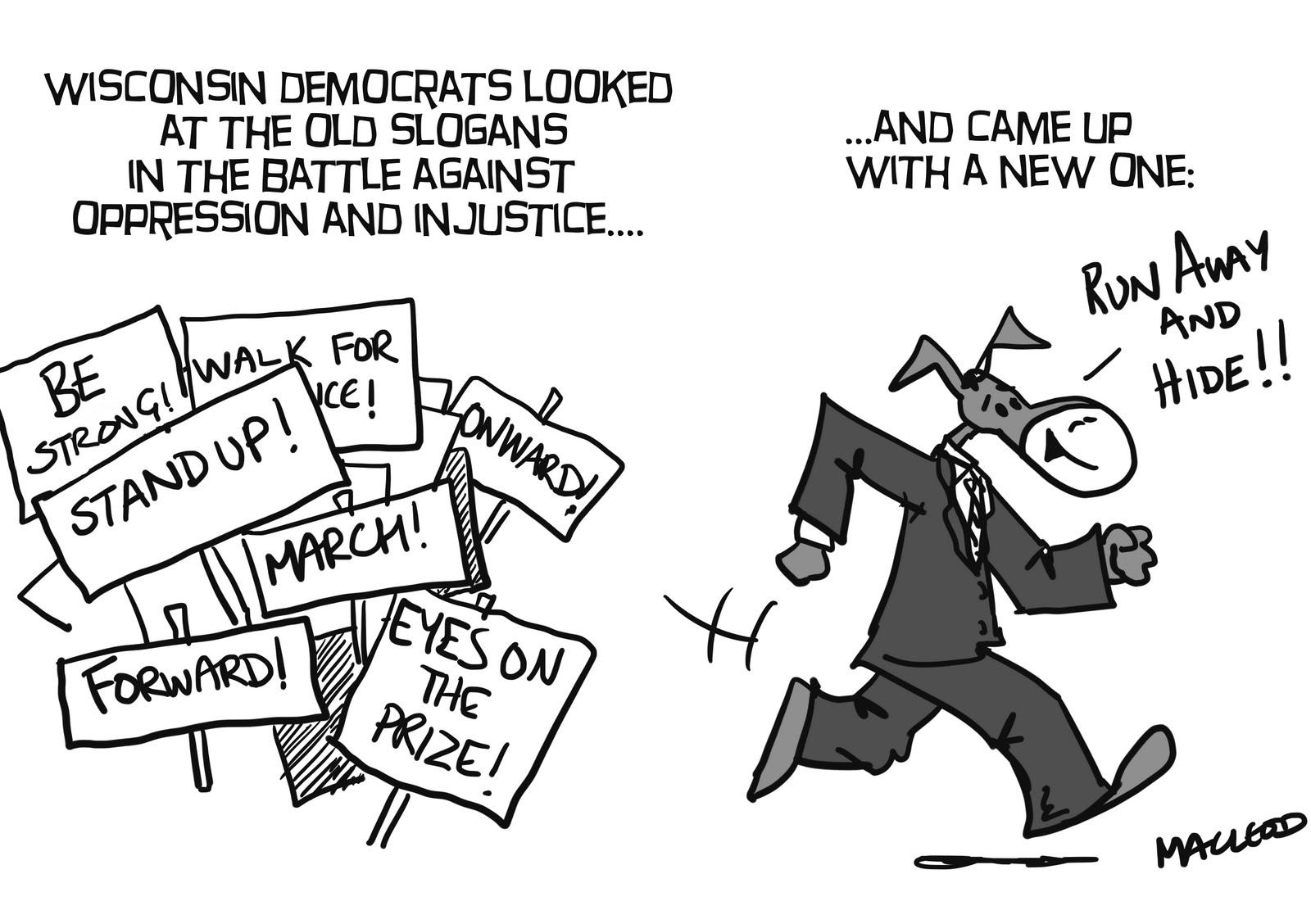 MacLeod Cartoons: Wisconsin Dem Senators Disappear to Protect Workers ...