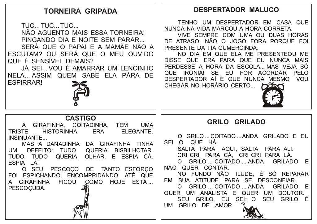 BAUZINHO DA WEB - BAÚ DA WEB : Pequenos textos para alfabetização 1º ...