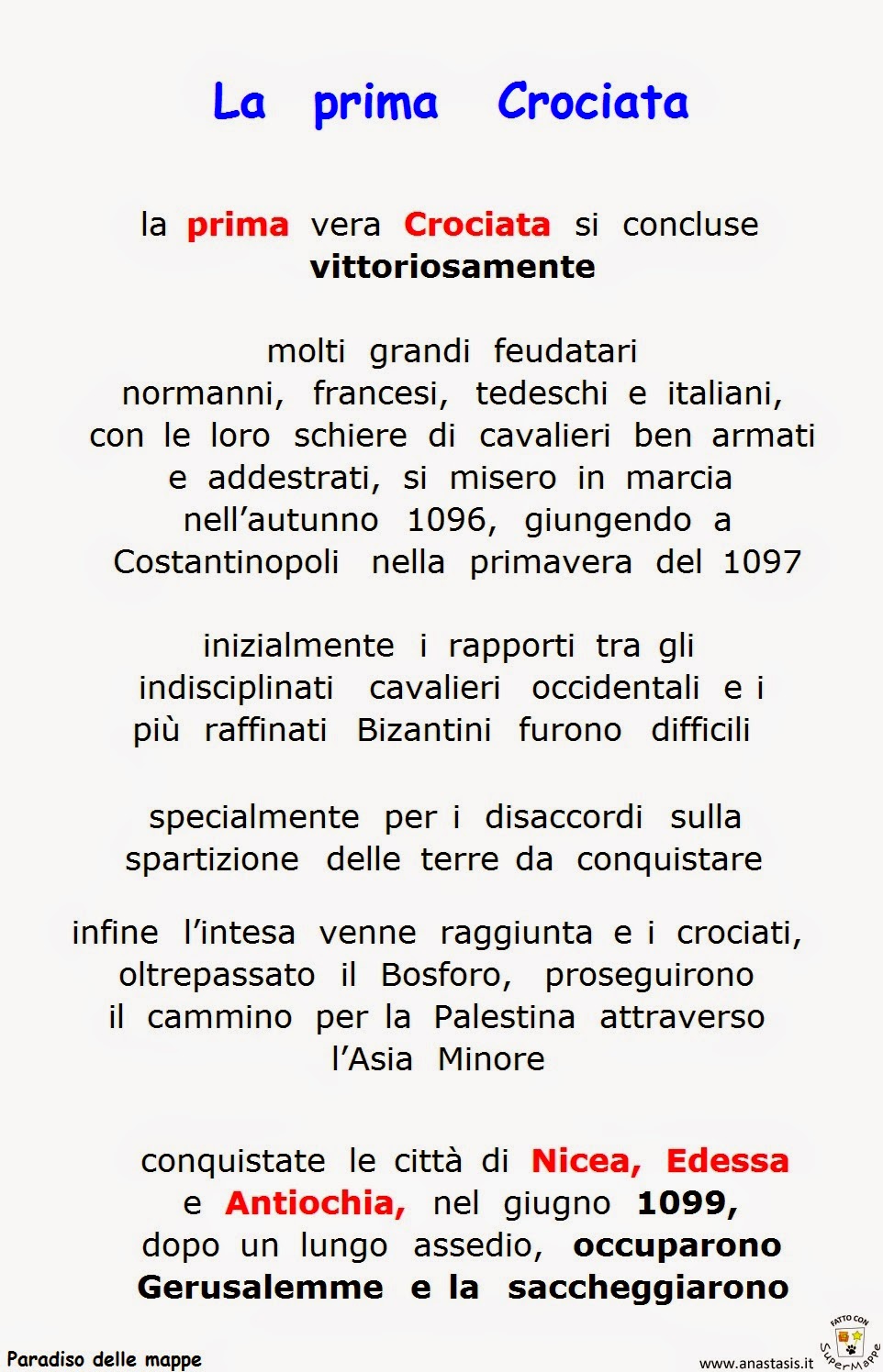 Paradiso delle mappe: La prima Crociata