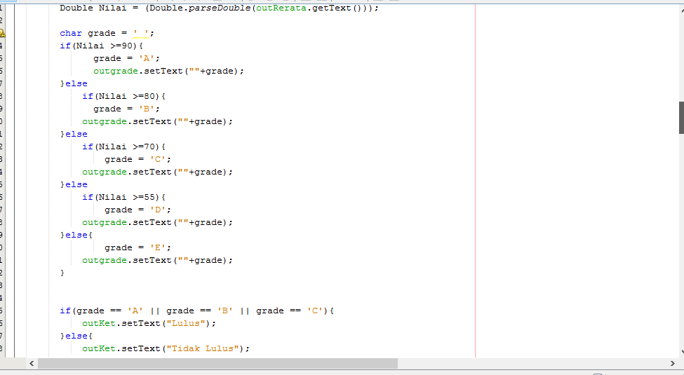 Menghitung Nilai Mahasiswa menggunakan Bahasa Java (Netbeans)