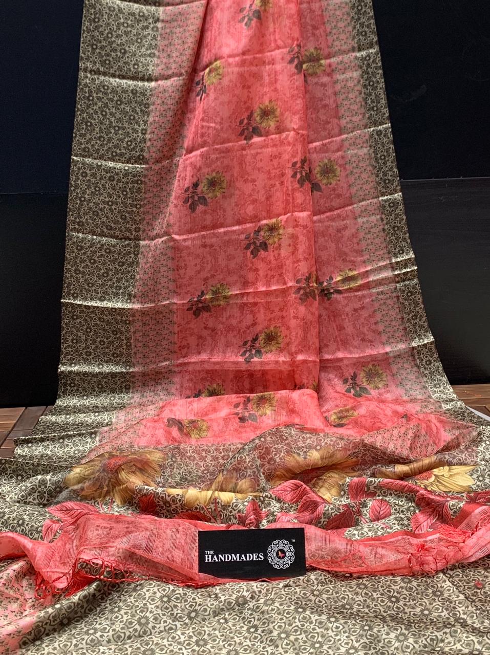 Malbari silk sarees with digital print