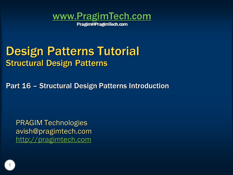 Sql Server Net And C Video Tutorial Structural Design Patterns Introduction Slides