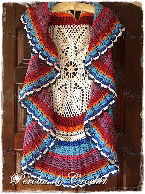 Renata Vieira Pérolas do Crochet: Maxi Colete e, Crochet Mandala