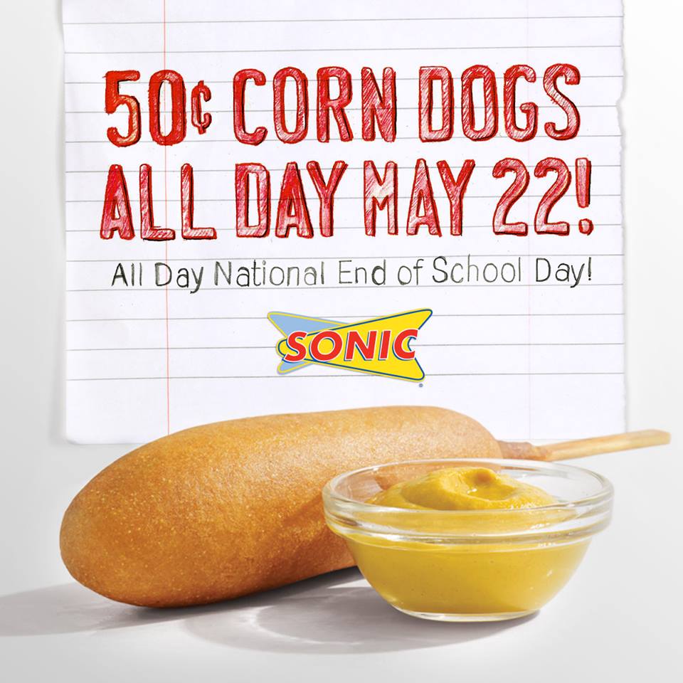News: Sonic - 50 Cent Corn Dogs on May 22 | Brand Eating