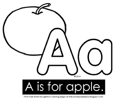 Crayon Palace: "A is for apple" alphabet coloring pages