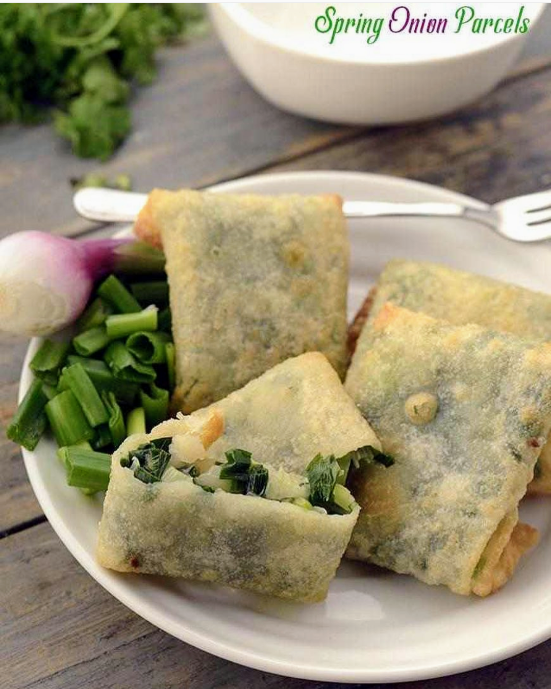 Spring Onion Parcels - Snacks