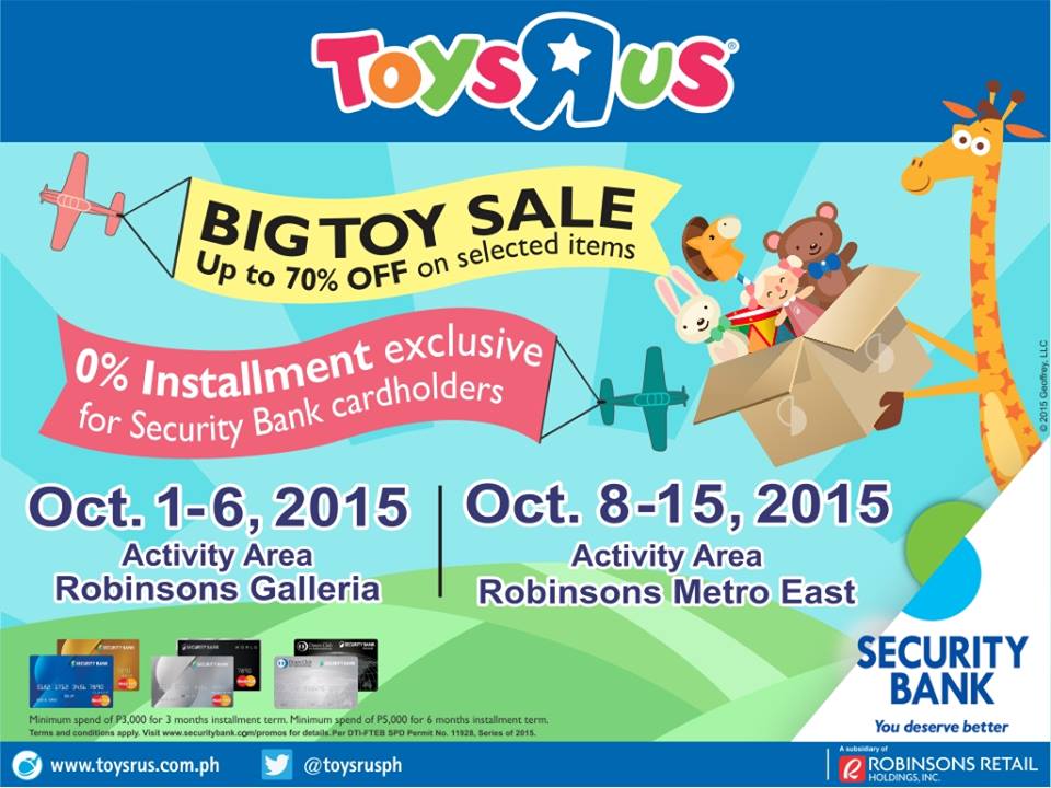 Manila Shopper: Toys R Us Big Toy SALE: October 2015