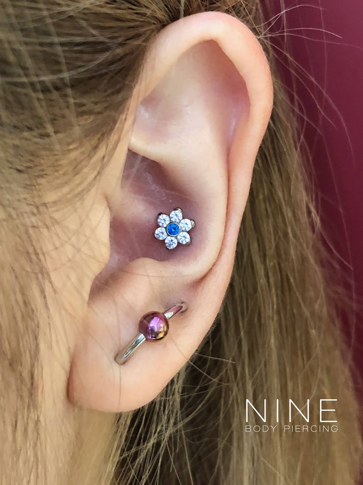 Nine Body Piercing Blog Healed Conch And Orbital コンチにフラワー!