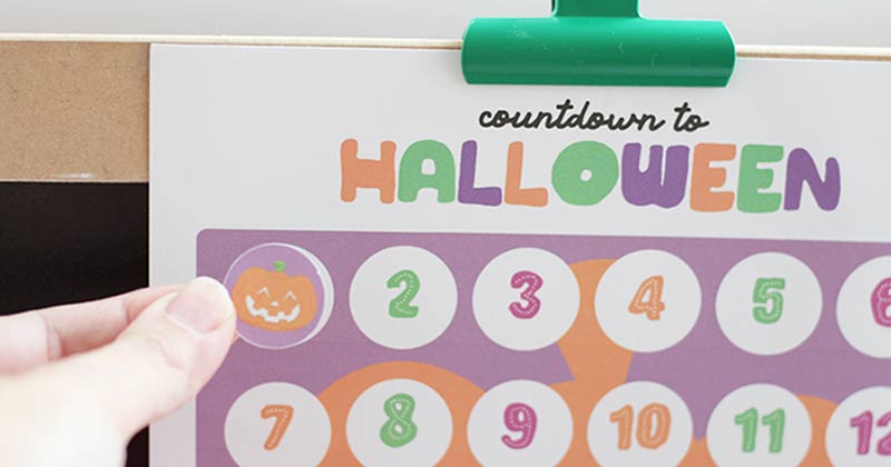 Free Halloween Countdown Calendar Printable with Jack O' Lantern ...