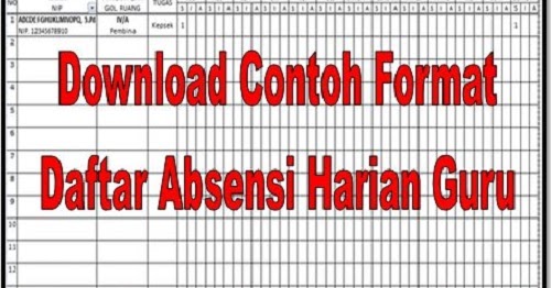 Download Contoh Format Daftar Absensi Harian Guru