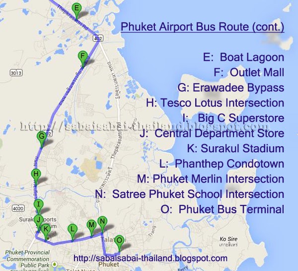 Phuket Airport Bus Route and Bus Stops