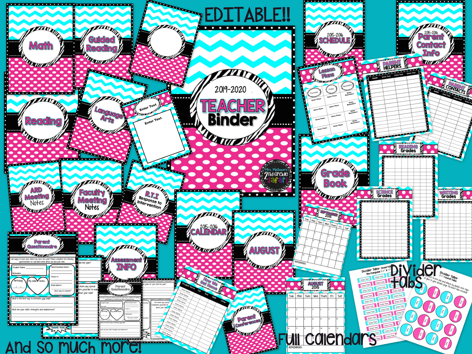 Mrs. MeGown's Second Grade Safari: 2019-2020 Teacher Binders and ...