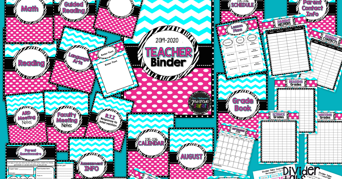 Mrs. MeGown's Second Grade Safari: 2019-2020 Teacher Binders and ...