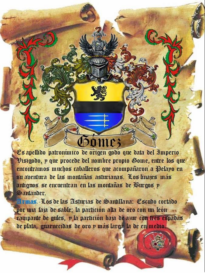 apellidolandia: Escudo familiar Gomez Crespo