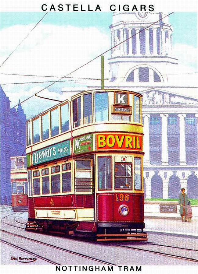 transpress nz: Nottingham, England, tram, late 1920s