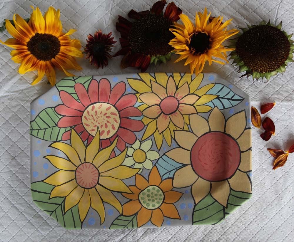 Getting Stitched on the Farm: Sunflower Platter - From Inspiration to ...