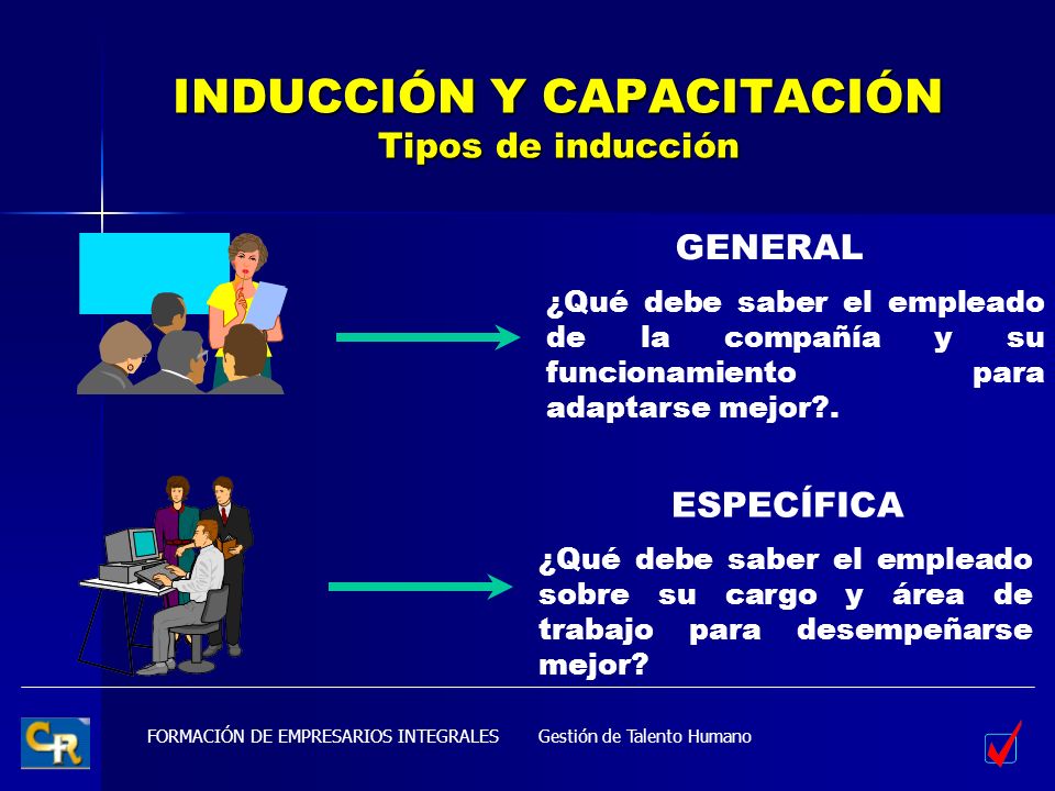 TIPOS DE INDUCCIÓN ~ ASISTENCIA DEL DEPARTAMENTO DE PERSONAL