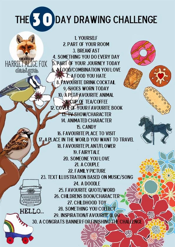 30 DAY DRAWING CHALLENGE | harrietalicefox