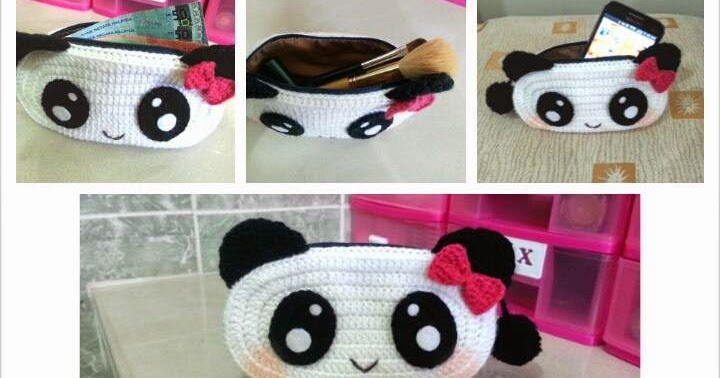 Welcome to TdcCrafts !: Crochet Panda purse & panda wallet