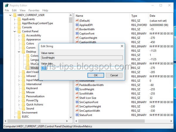 Làm thế nào để thay đổi kích thước thanh cuộn - scrollbar trên Windows 10 ~ Iris Tips