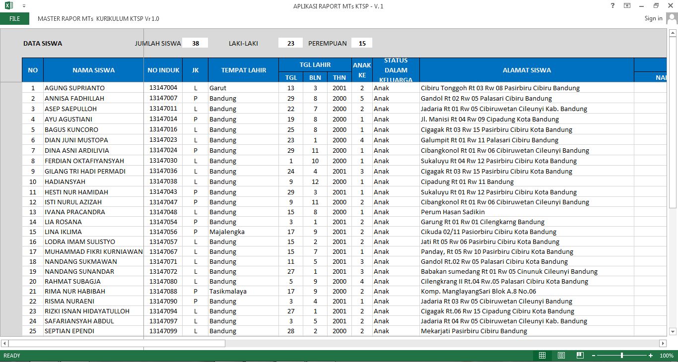 Aplikasi Raport MTs berbasis KTSP - Biologizone